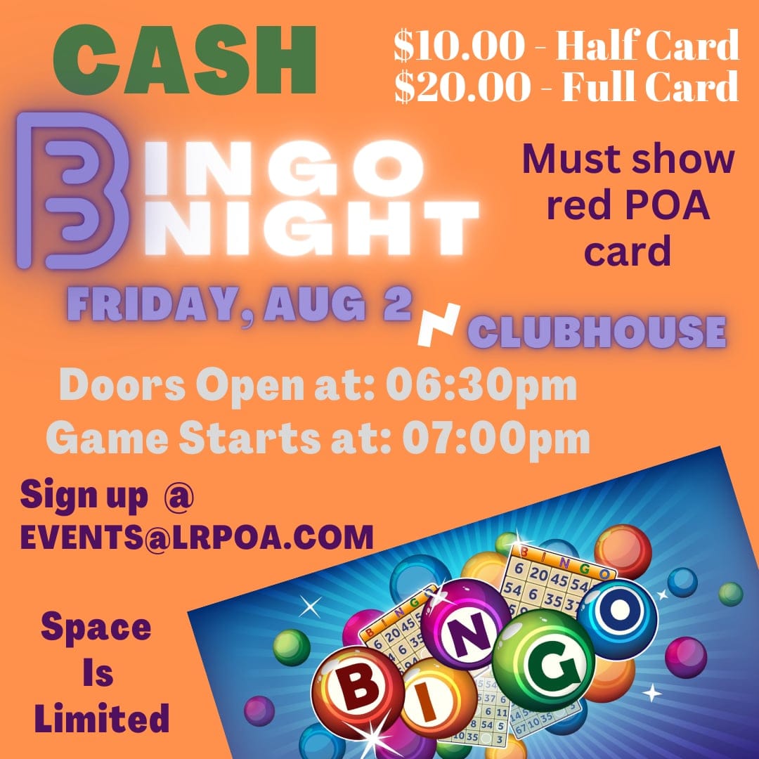 Cash Bingo night - Lake Royale NC