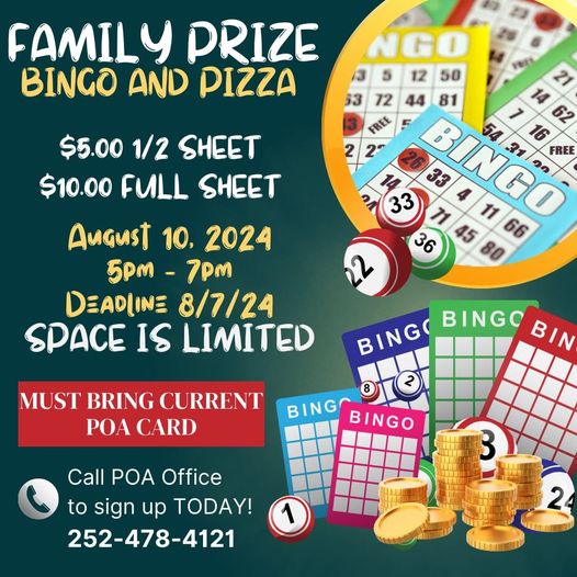 Family Prize Bingo - Lake Royale NC